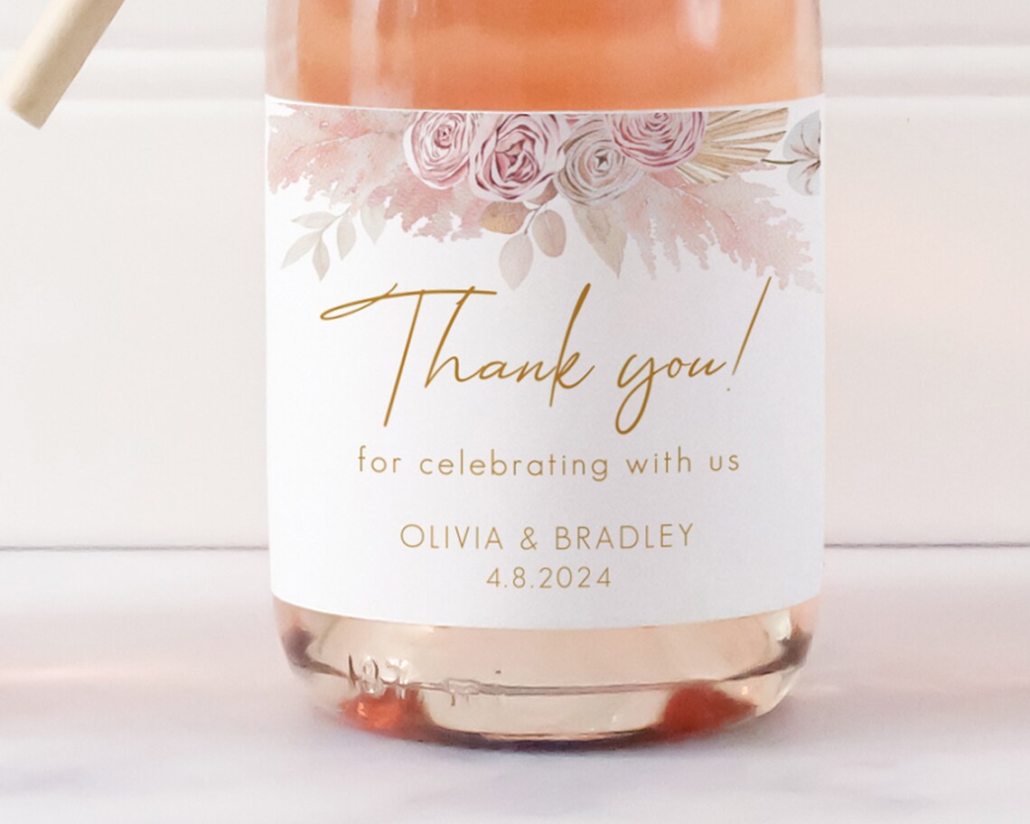 Mini Champagne Label Template Printable Mini Wine Bottle | Etsy