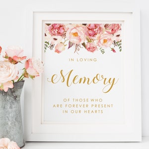 In Loving Memory Sign, Printable in Loving Memory Sign, Loved Ones in ...