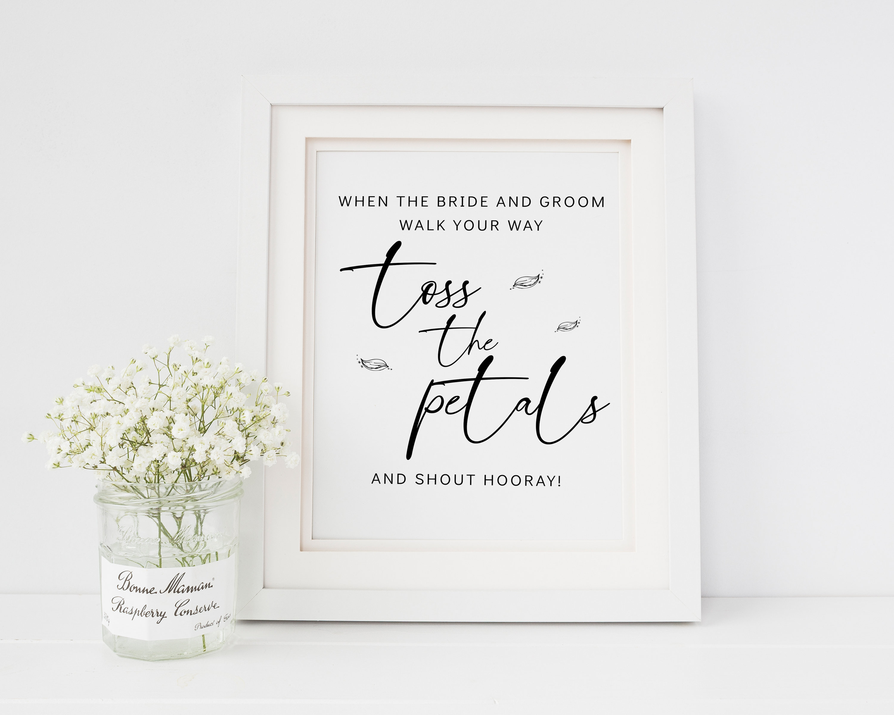 Petal Toss Wedding Sign Flower Petal Toss Sign Modern | Etsy