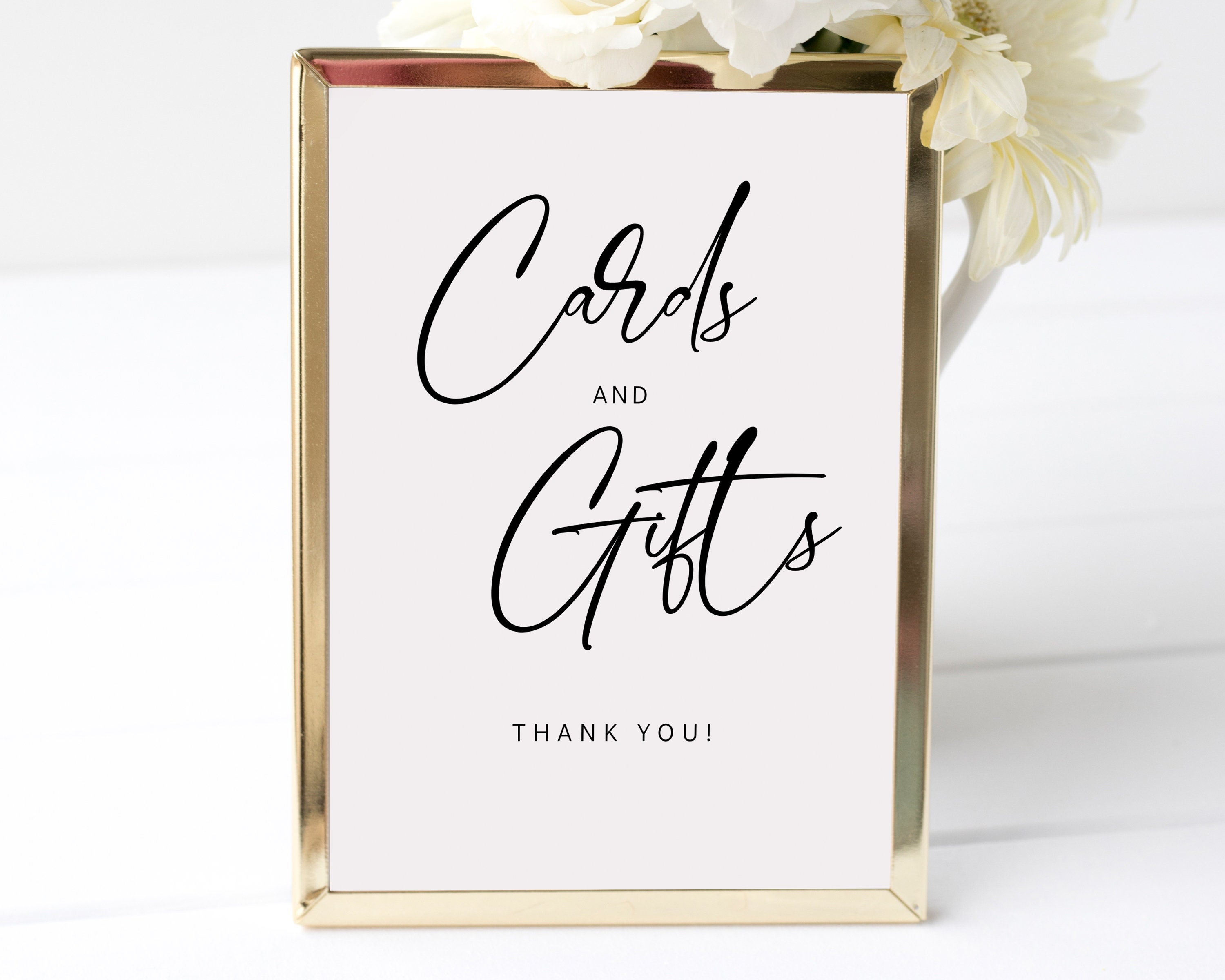 Cards and Gifts Wedding Sign Modern Minimalist Wedding Sign - Etsy