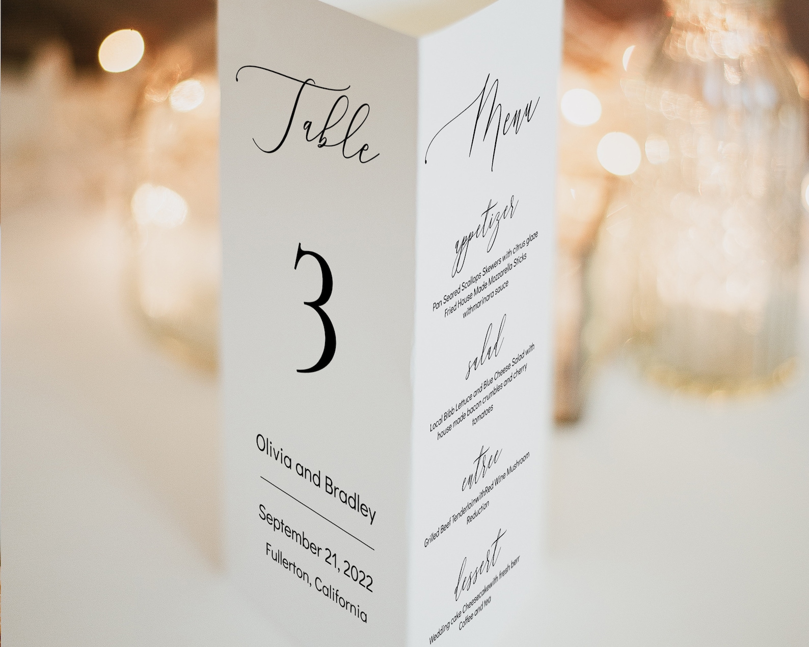 Wedding Table Number Trifold Template Modern Minimalist - Etsy
