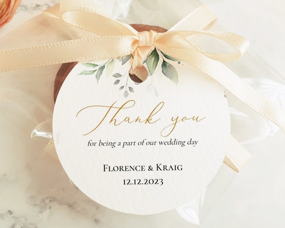 Round Favor Tag Template Printable Wedding Gift Tags | Etsy