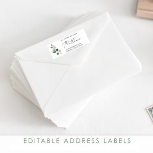 Printable Address Label, Editable Return Address Label, Envelope ...