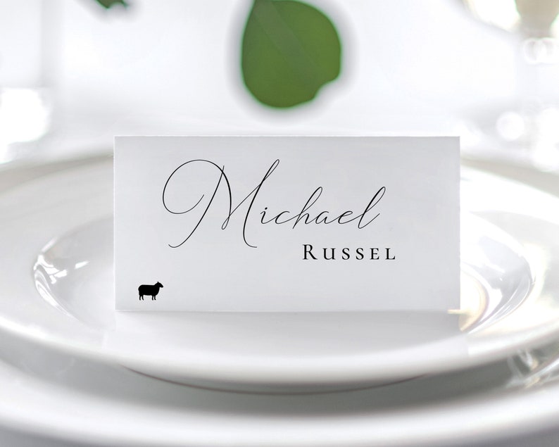 Place Card Editable Template, Place Card With Meal Choice, Printable ...