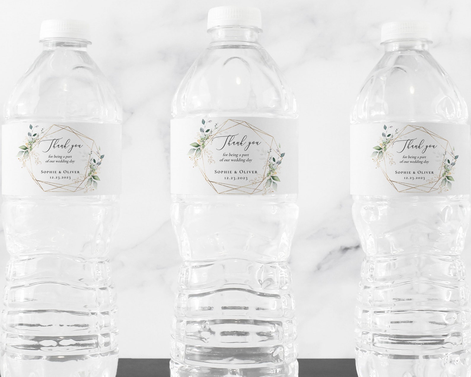 Water Bottle Label Editable Template Greenery Water Bottle - Etsy