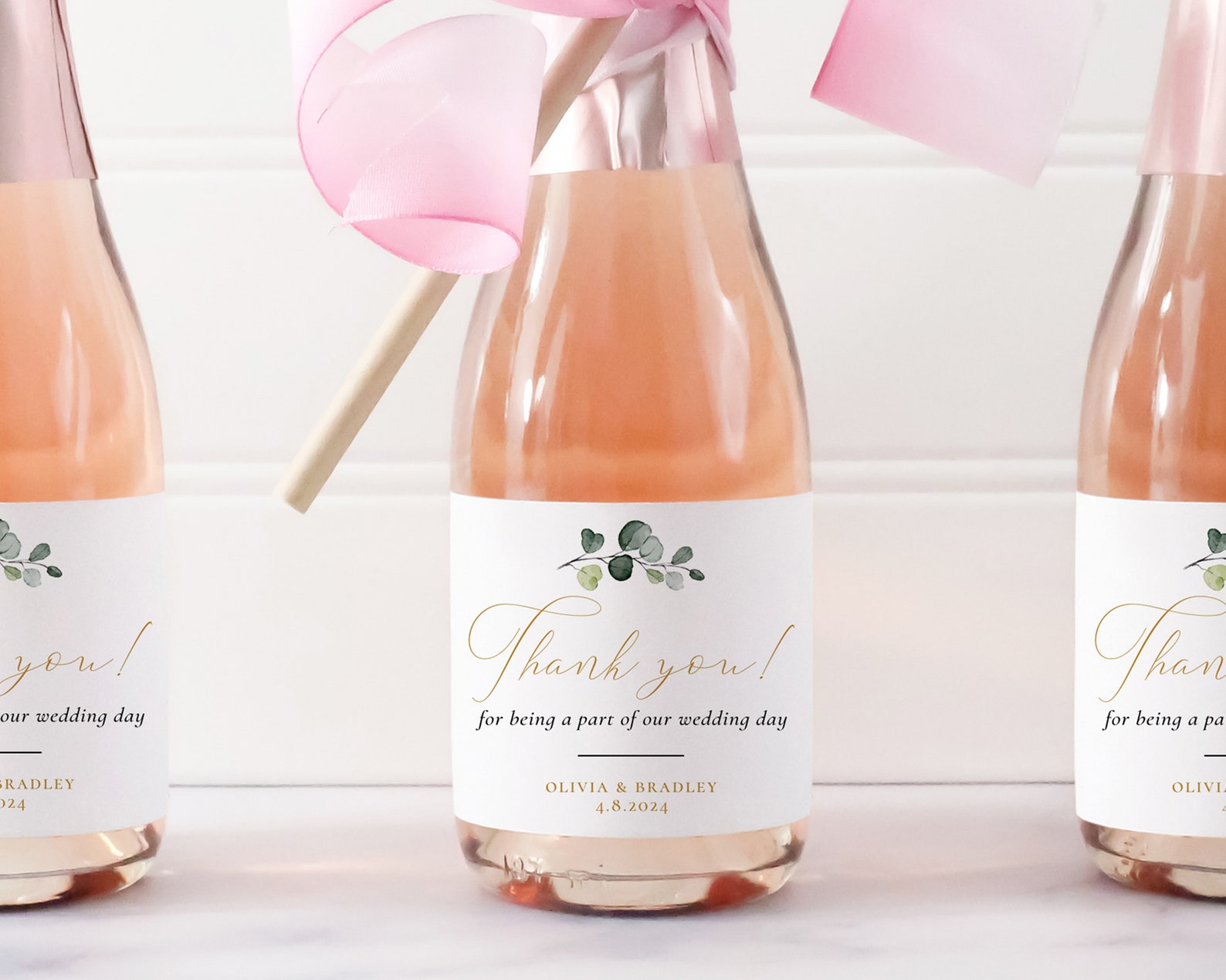 Mini Wine Bottle Labels Printable Greenery Mini Champagne - Etsy