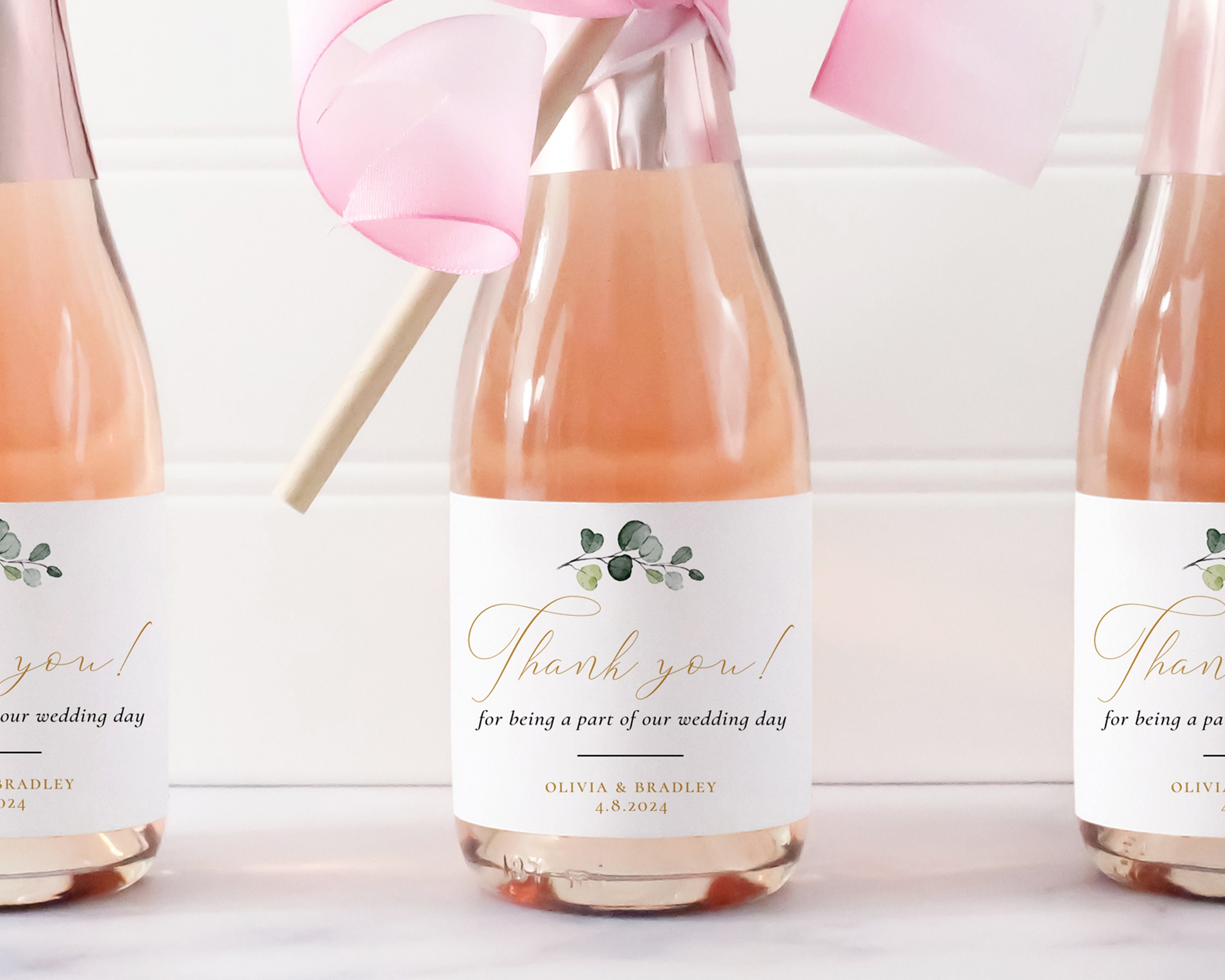 Mini Wine Bottle Labels Printable Greenery Mini Champagne | Etsy