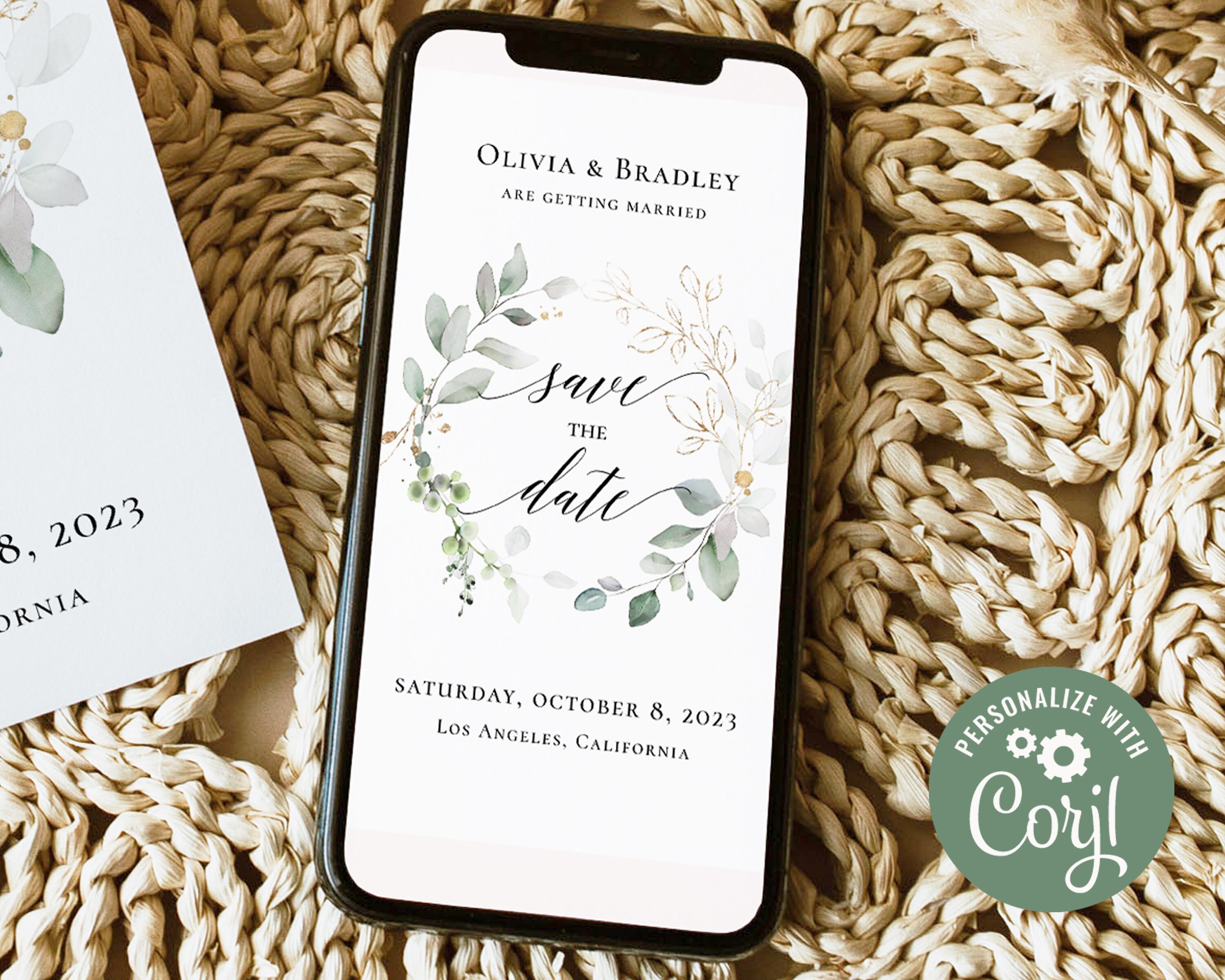 Save the Date Editable Template Smartphone Electronic | Etsy