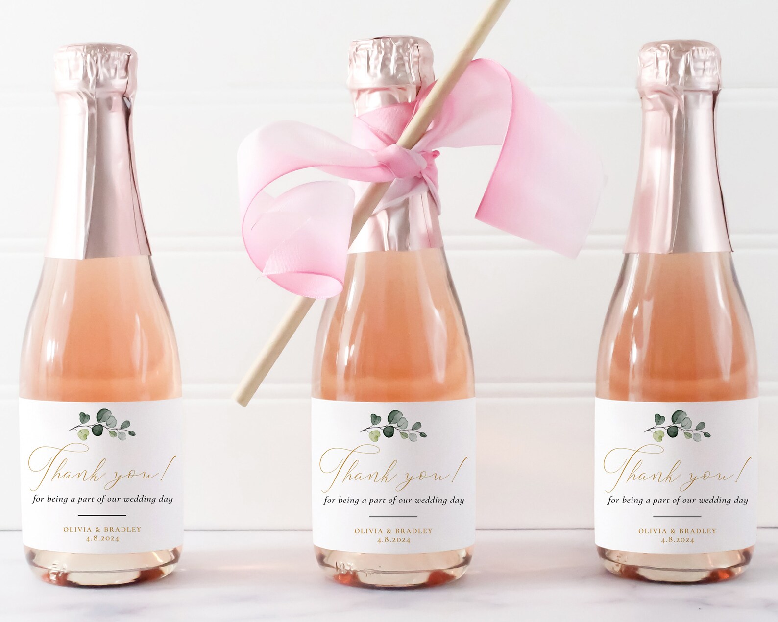 Mini Wine Bottle Labels Printable Greenery Mini Champagne - Etsy