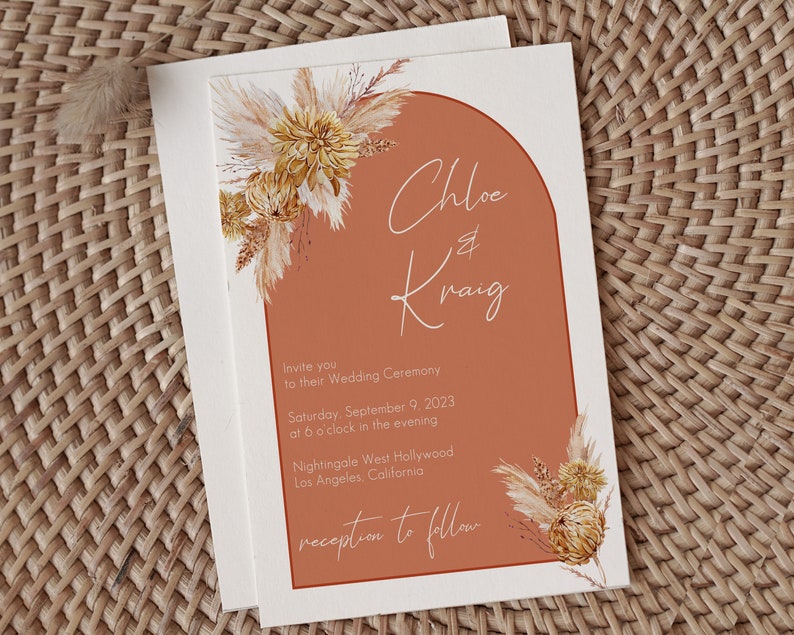 Terracotta Wedding Invitation Set Terracotta Wedding - Etsy