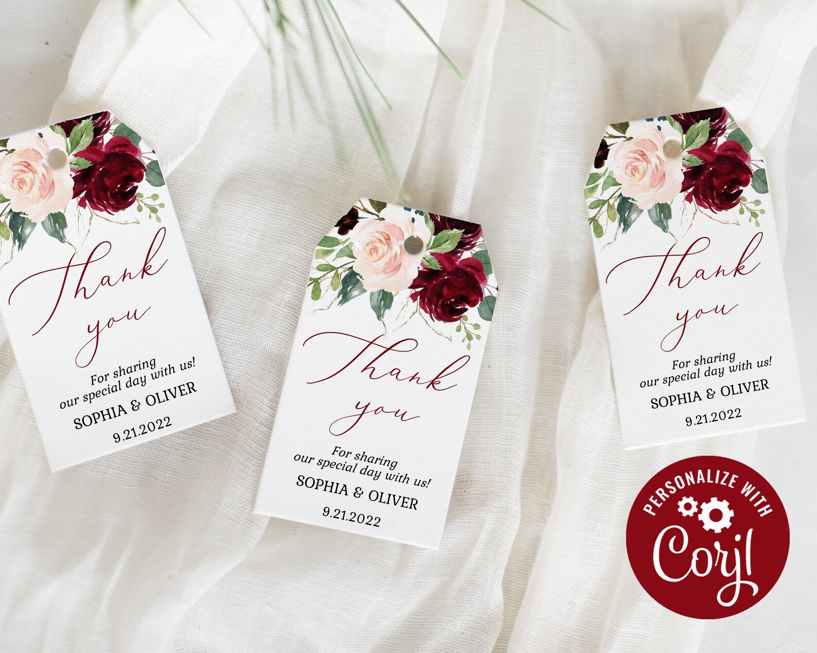 Gift Tag Editable Template Thank You Tag Printable Favor - Etsy