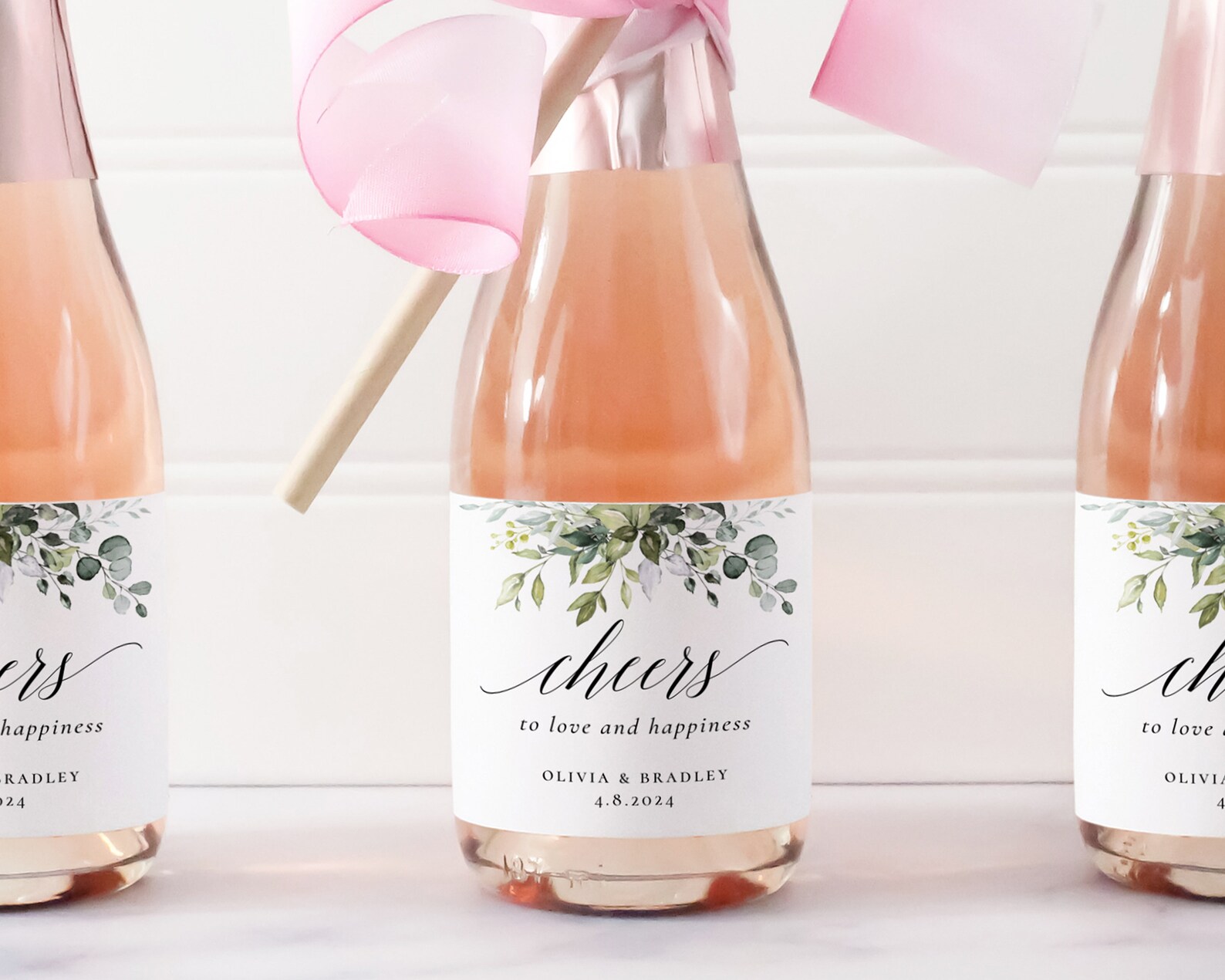 Mini Wine Bottle Labels Printable Greenery Mini Champagne - Etsy