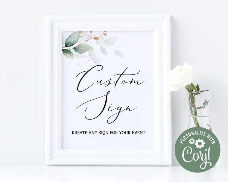 Custom Sign Template Editable Custom Sign Printable Wedding | Etsy