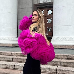 Black 3D Rose Opera Cape, Volumetric Cape, Couture Capelet for Holiday ...