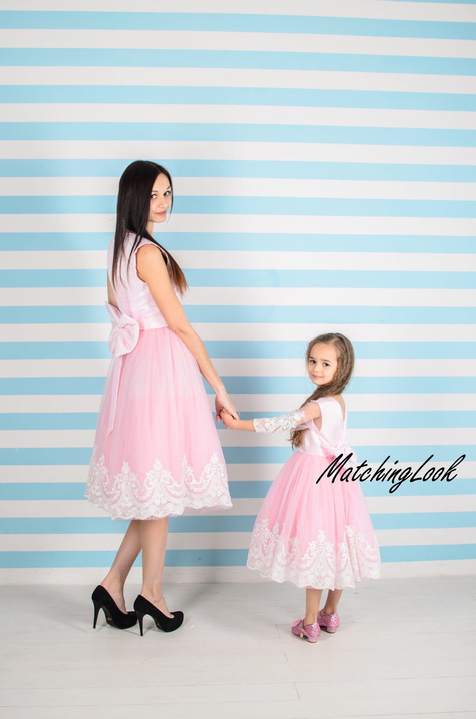 Pink Mommy and Me Dresses, Pink Matching Dress, Photoshoot Dress, Tulle ...