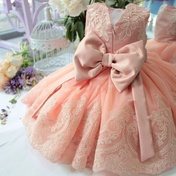 Items similar to Princess lace tutu dress Flower girl peacg dress with ...