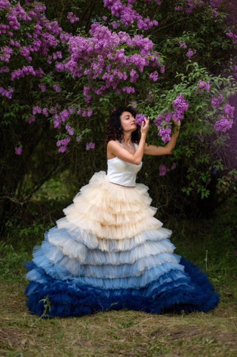 Blue Ombre Wedding Dress, Haute Couture Dress, Quinceanera Dress ...