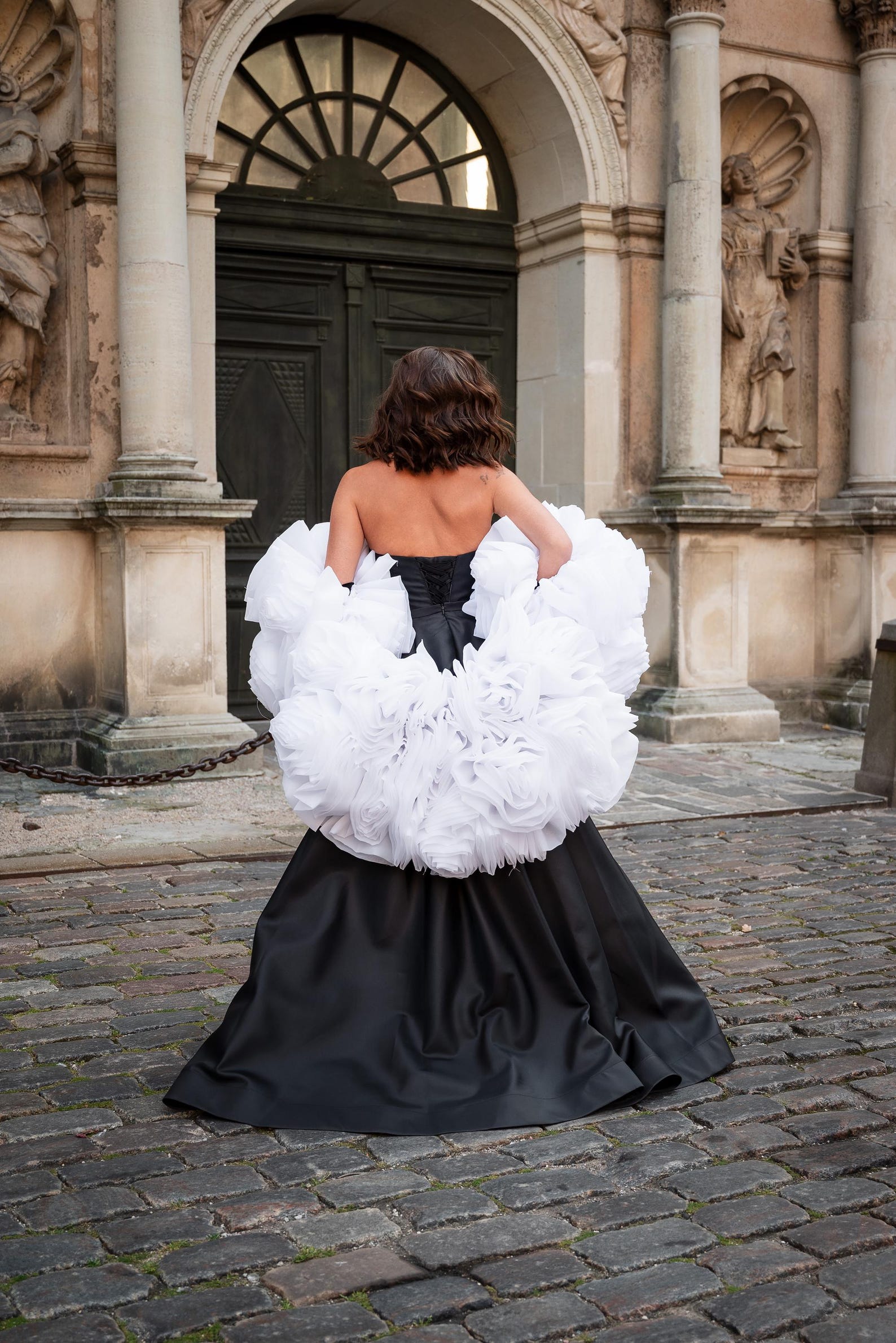 Wedding Dress Topper, Detachable Organza Bridal Cape With 3D Flower ...