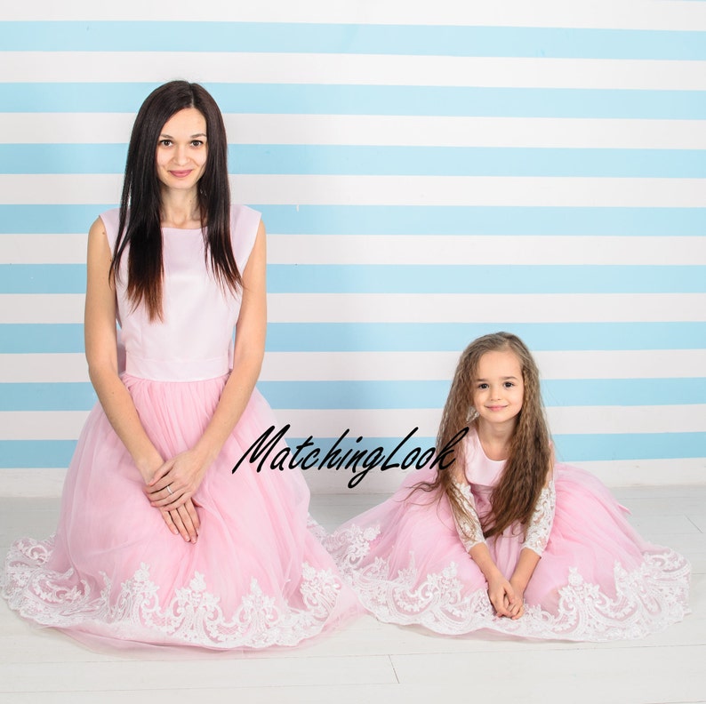 Pink Mommy and Me Dresses Pink Matching Dress Photoshoot - Etsy