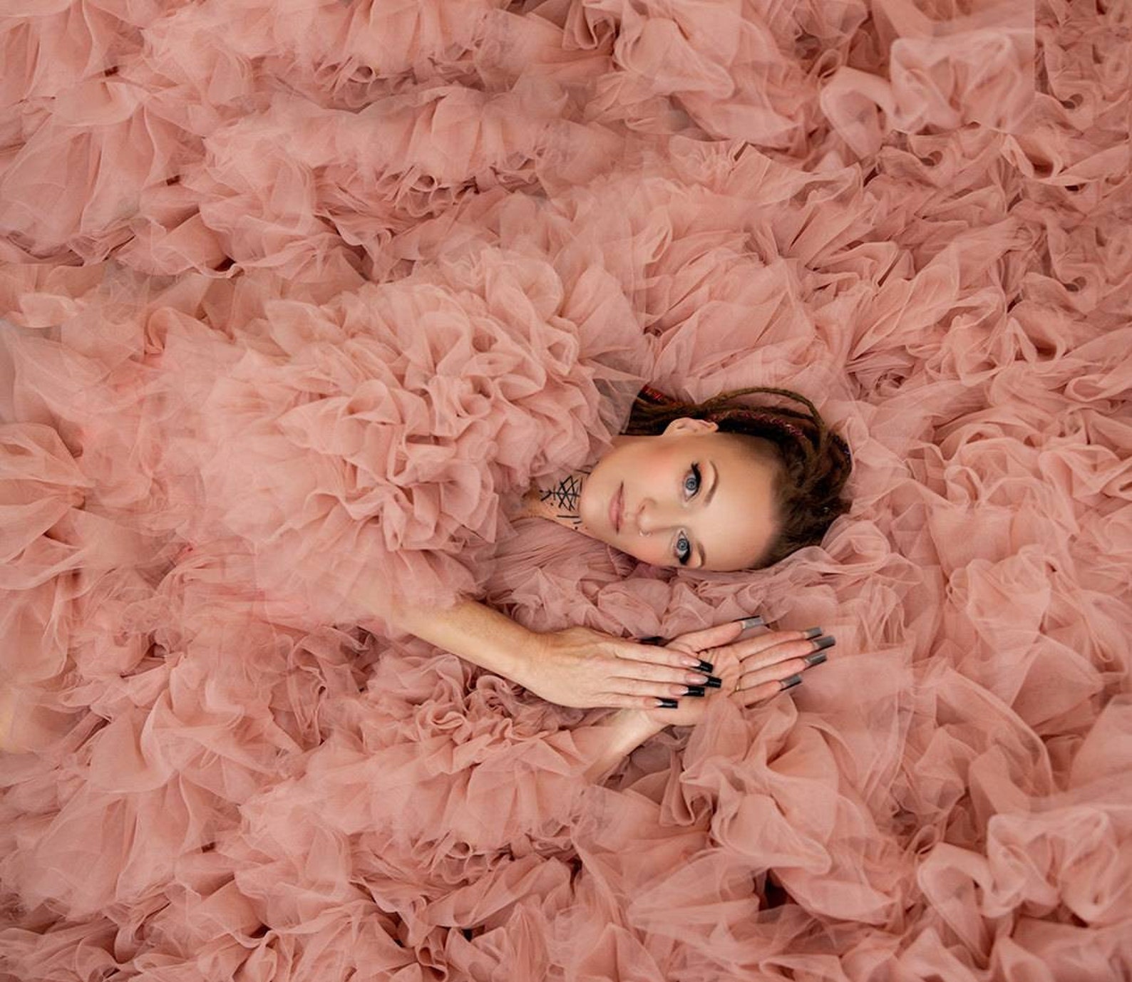 Blush Tulle Maternity Robe for Photoshoot, Boudoir Robe, Dramatic Dress ...