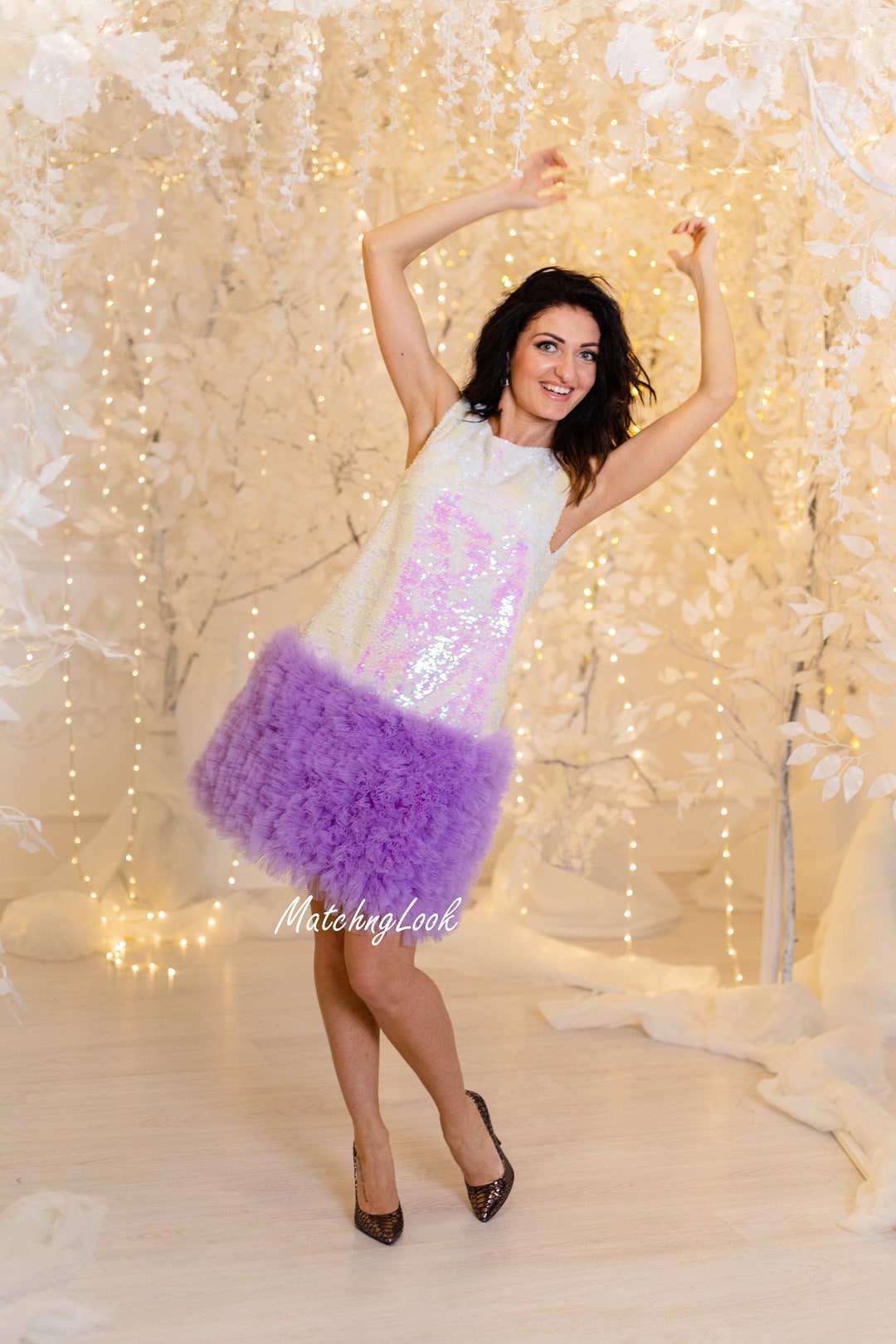 80s Prom Dress, Extravagant Sequin Party Dress, Adult Costume, Fall ...