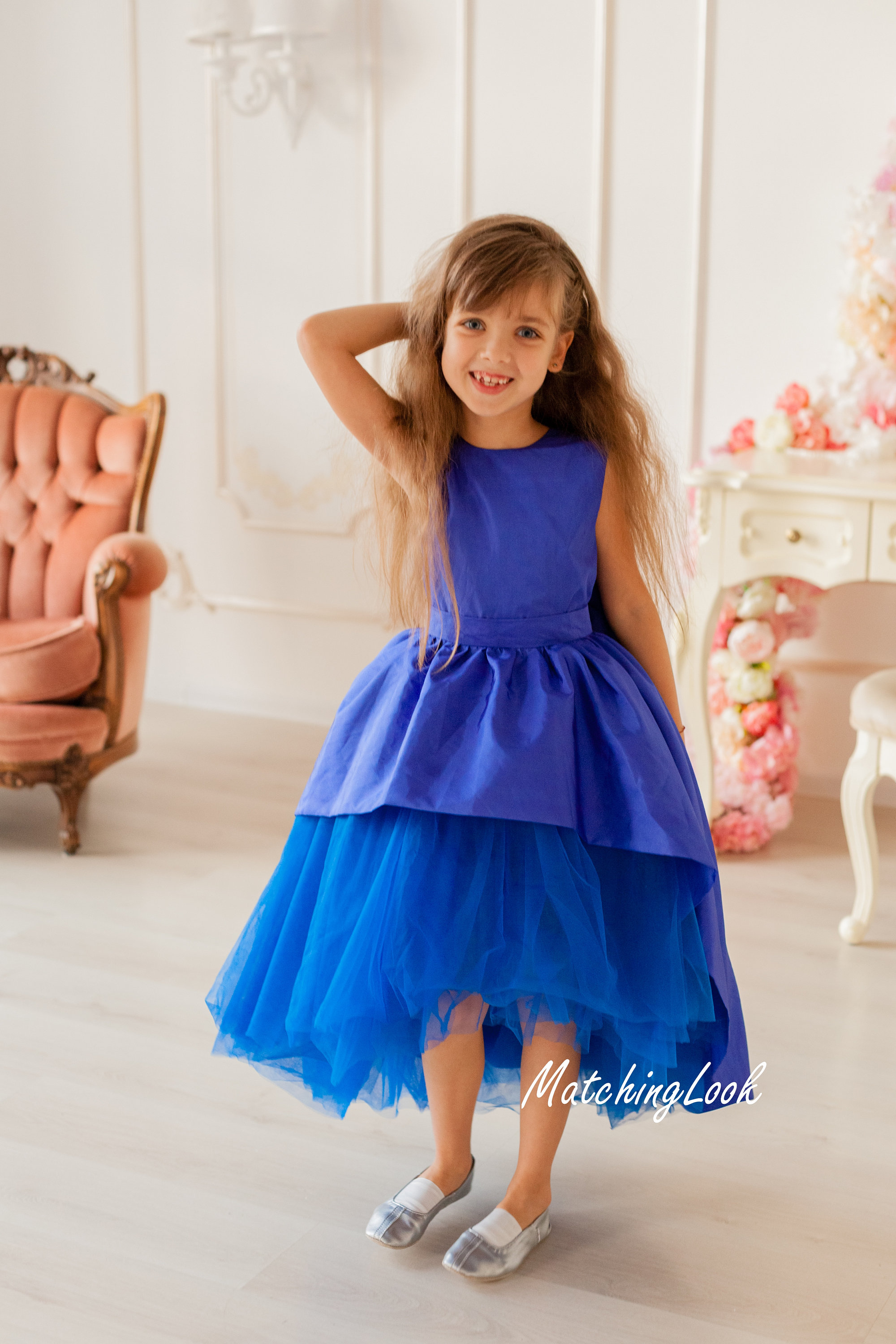 Royal Blue Girl Dress, Princess Dress, Little Girl Dress, Flower Girl ...