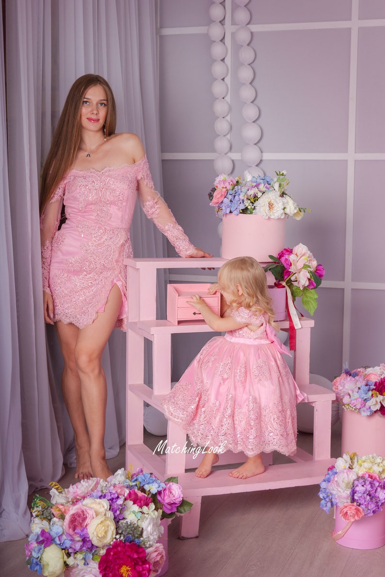 Pink Matching Dress, Birthday Dress, Mommy and Me Outfits, Mother ...