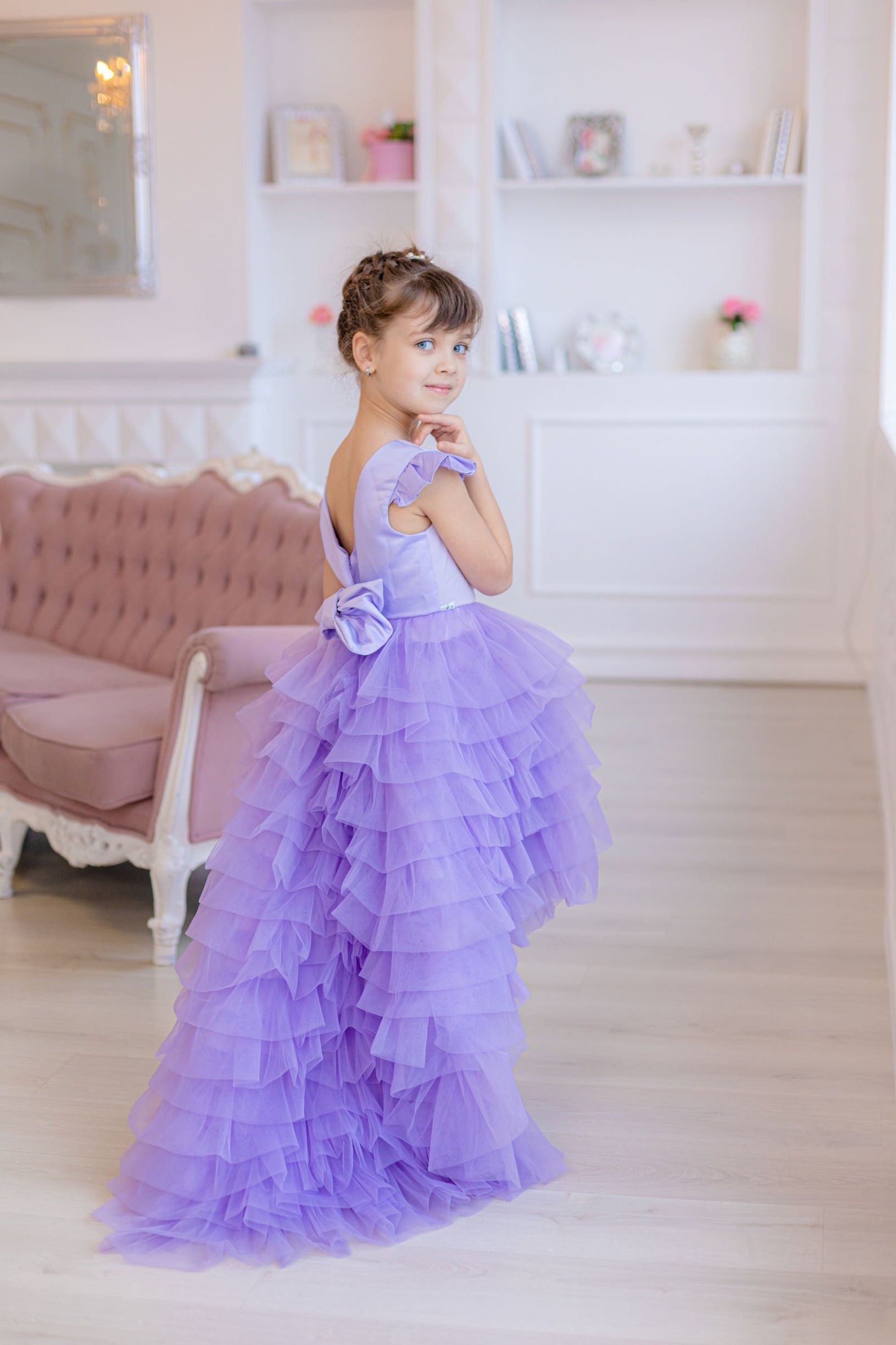 Lilac Flower Girl Dress Tulle Girl Dress Ruffle Girl Dress - Etsy