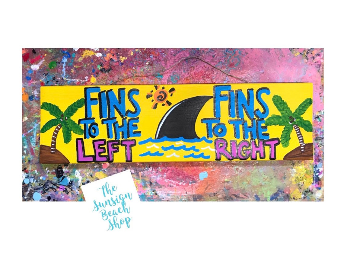 Fins to the Left Fins to the Right/Jimmy Buffett Song | Etsy