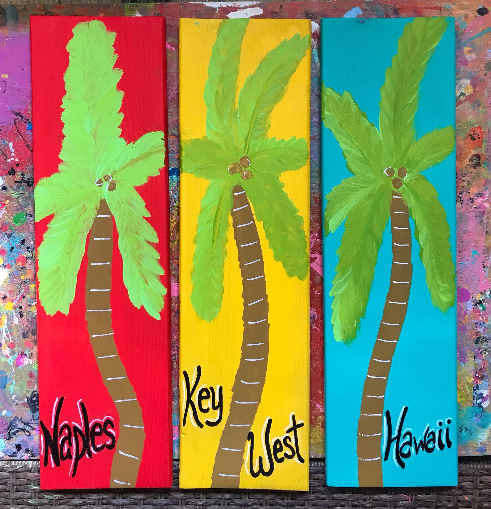 Palm Tree Destinations Tropical Wood Signkey Westst. | Etsy