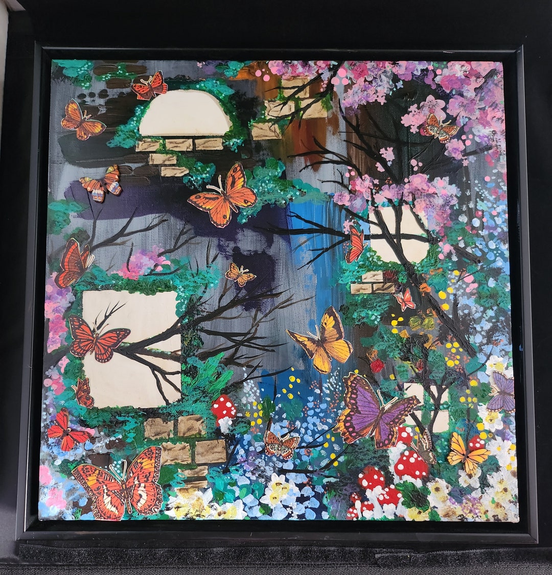 Light up Fairy Garden Mix Media Wall Art - Etsy