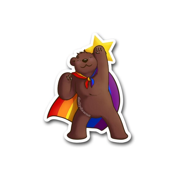 Pride Bear Vinyl Sticker | Etsy