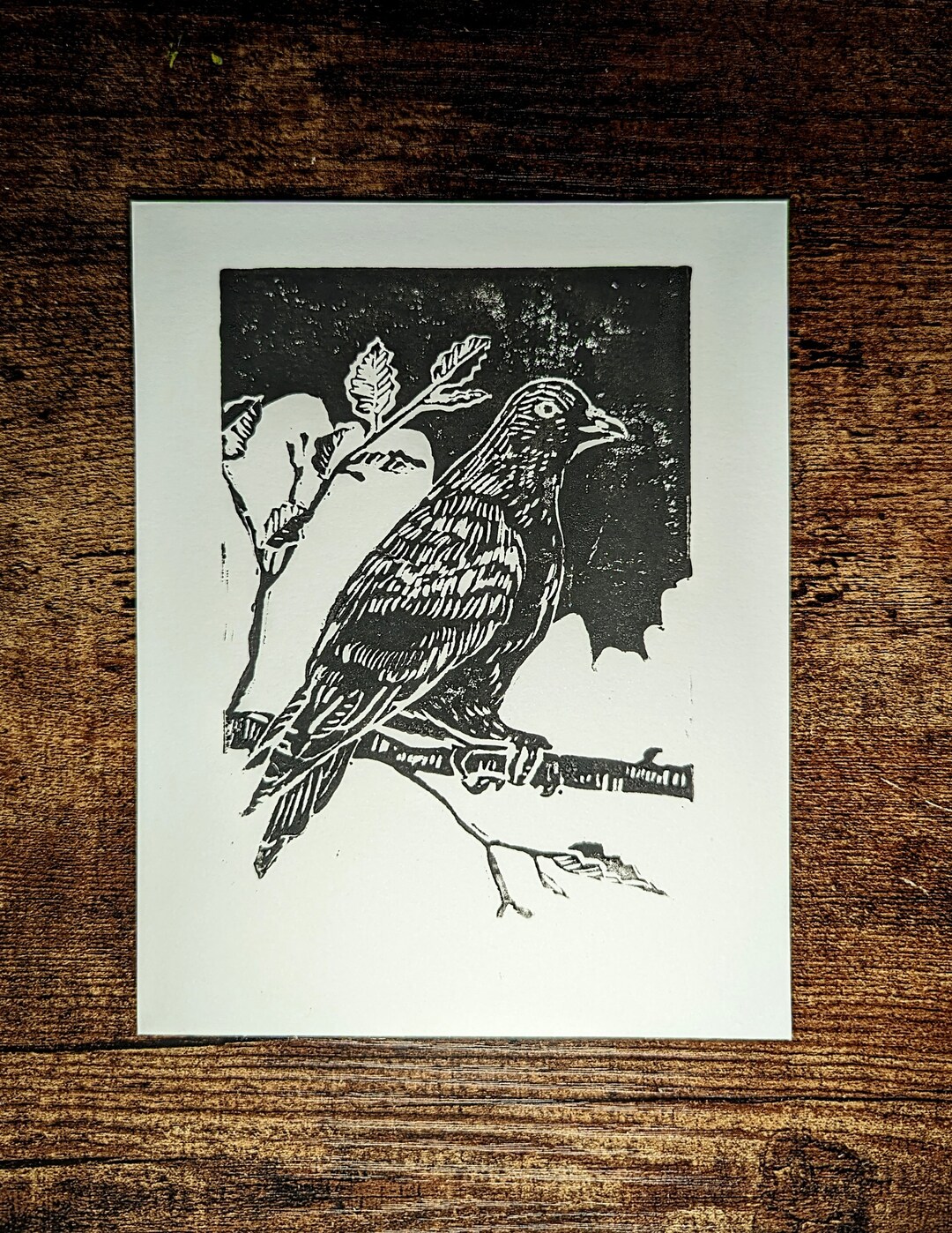 Pigeon- Linocut Print (A) - Etsy