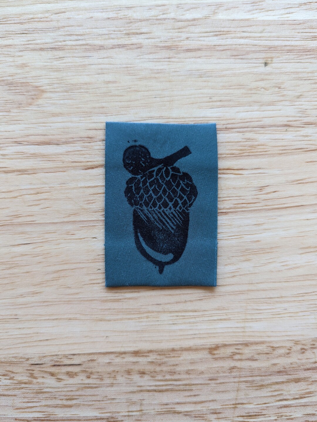 Green White Oak Acorn Iron-on Patch - Linocut Print - Etsy