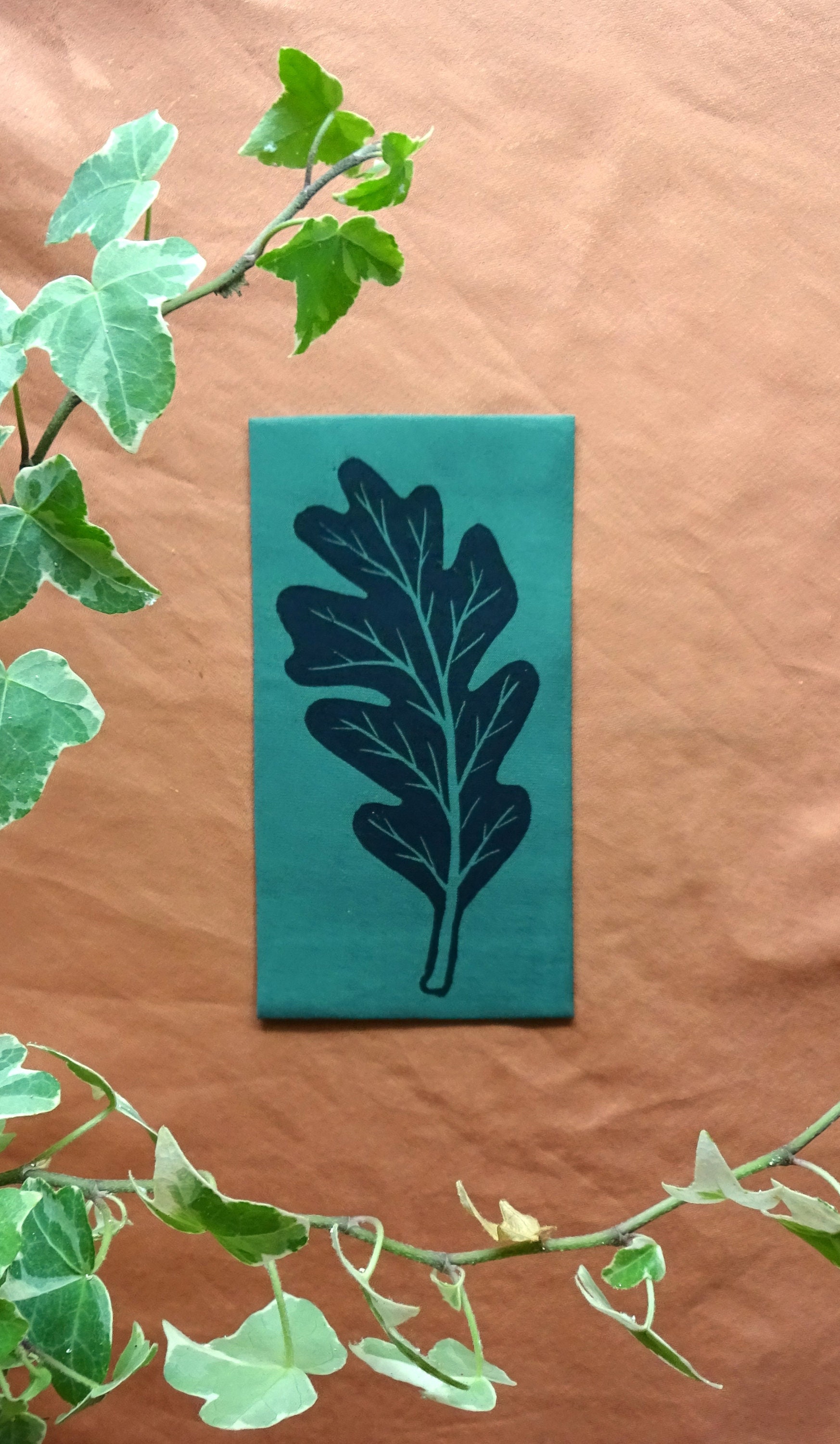 Oak Tree Leaf - Block Print - Etsy