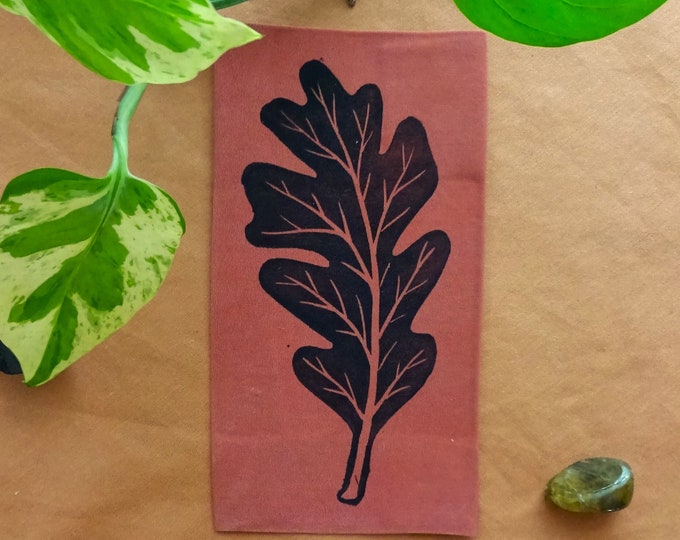 Oak Tree Leaf - Block Print on Silk - Etsy