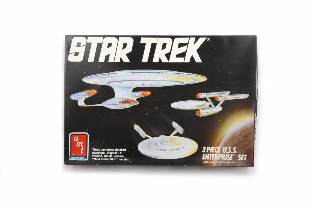 Vintage 1988 Star Trek AMT Ertl Model Kit 3 Piece USS Enterprise Set ...
