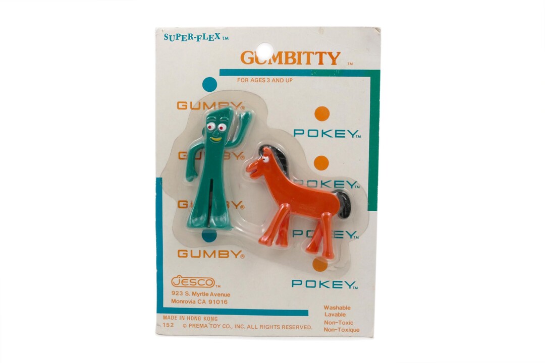 Vintage 1980s Gumby and Pokey Miniature Vinyl Figures Gumbitty Super ...