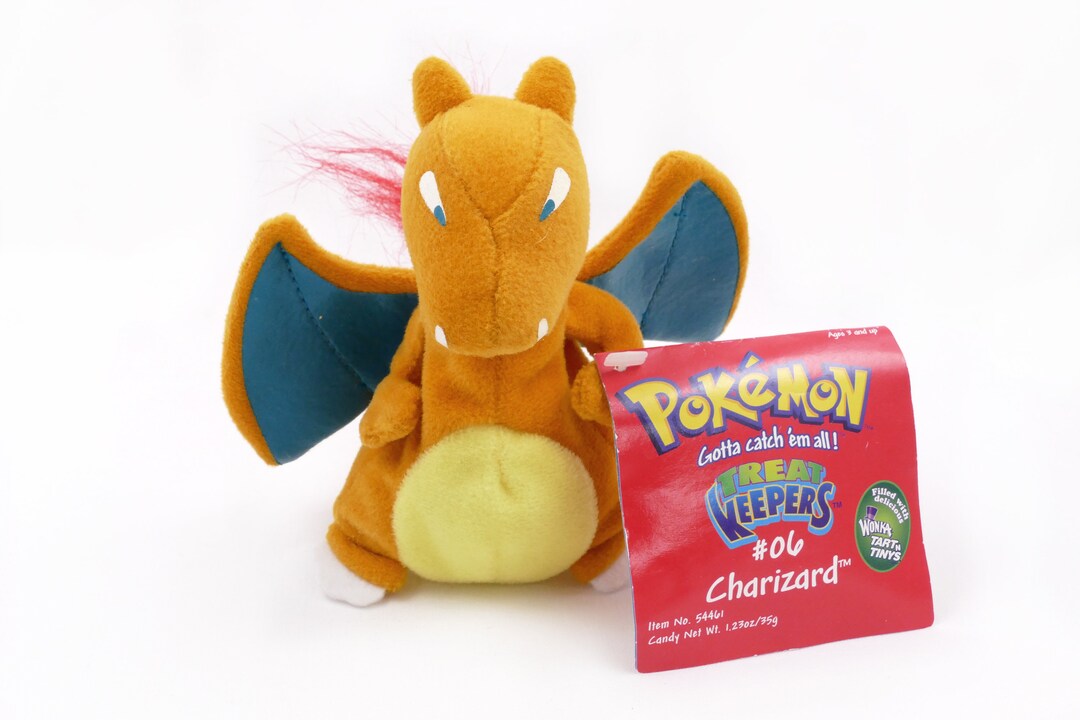 Vintage 2000 Charizard Pokemon Treat Keeper - Small Charizard Plush ...