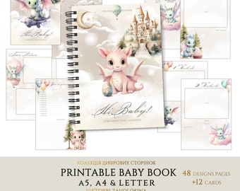 Printable Baby Memory Book Pages, First Year Baby Keepsake Journal ...