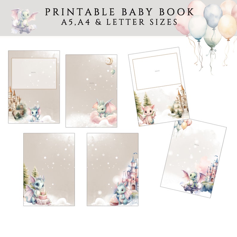 Printable Baby Memory Book Pages, First Year Baby Keepsake Journal ...
