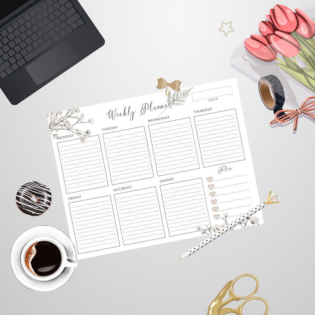 Weekly Planner Printable - Weekly Planner to Do List - Weekly Organizer ...