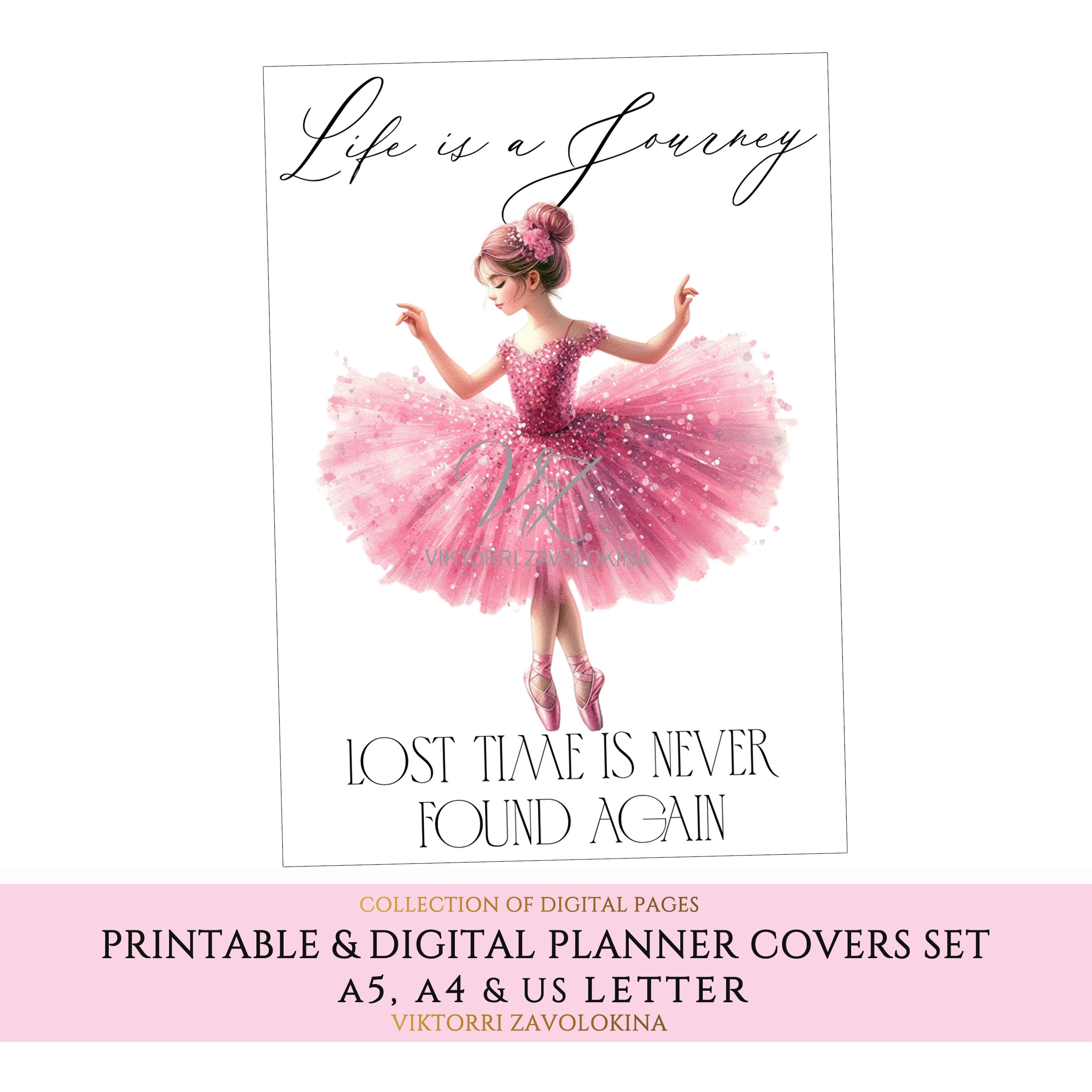 Ballerina Printable Cover Pages for Planner, Ballet Journal Cover ...