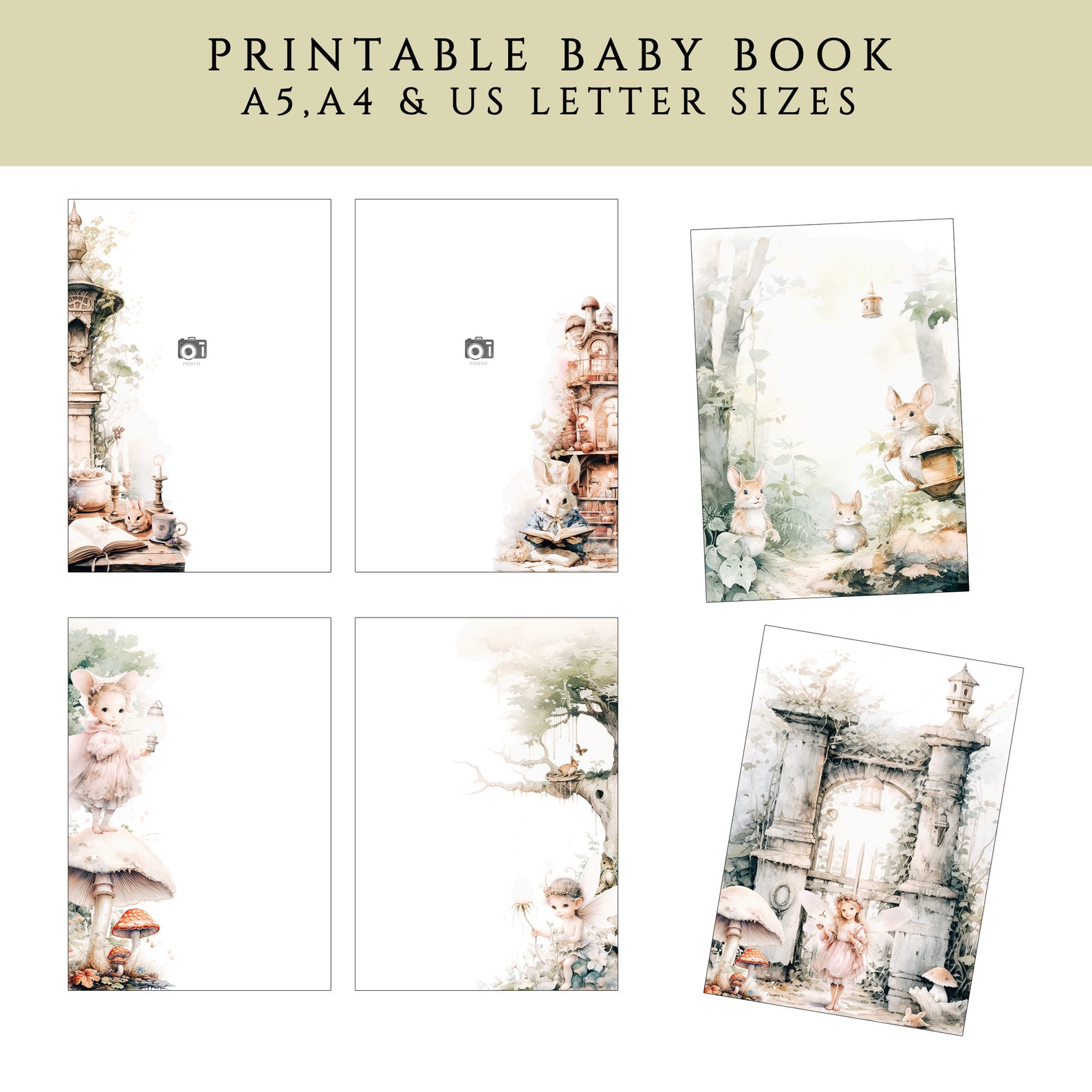 Printable Baby Memory Book Pages, First Year Baby Keepsake Journal ...