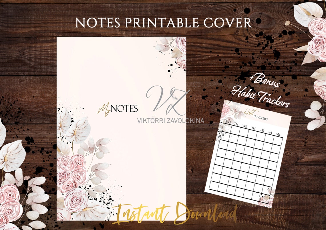 Notes Pages Printable Lined, Blank & Cover Printables Stationery A5/a4 ...