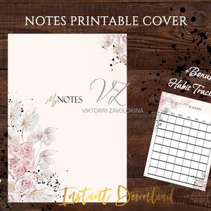 Notes Pages Printable - Lined, Blank & Cover Printables Stationery - A5 ...