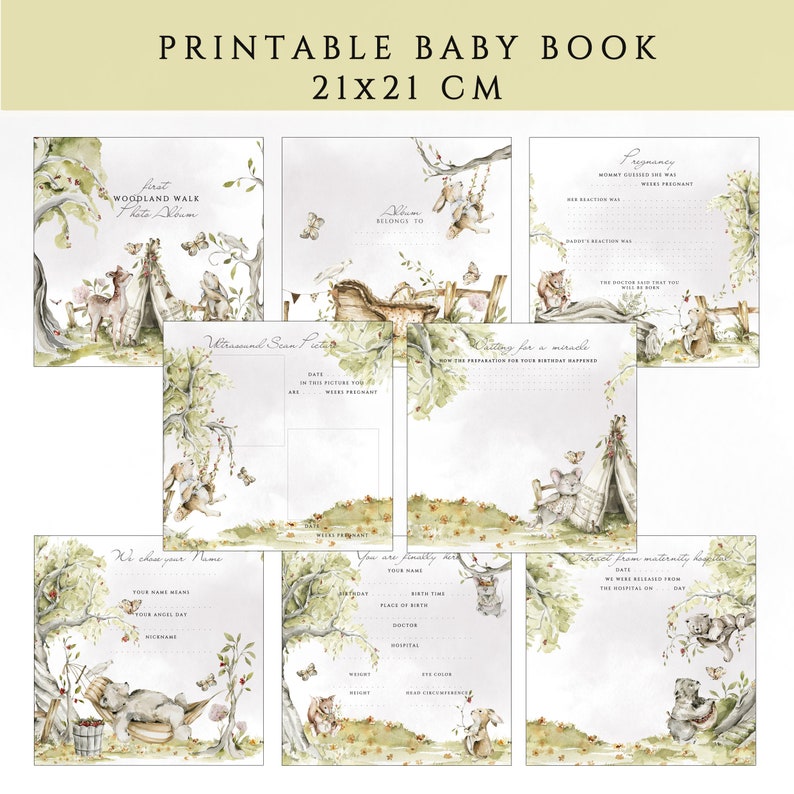 Printable Baby Memory Book Pages, Baby Photo Album Scrapbook, First ...