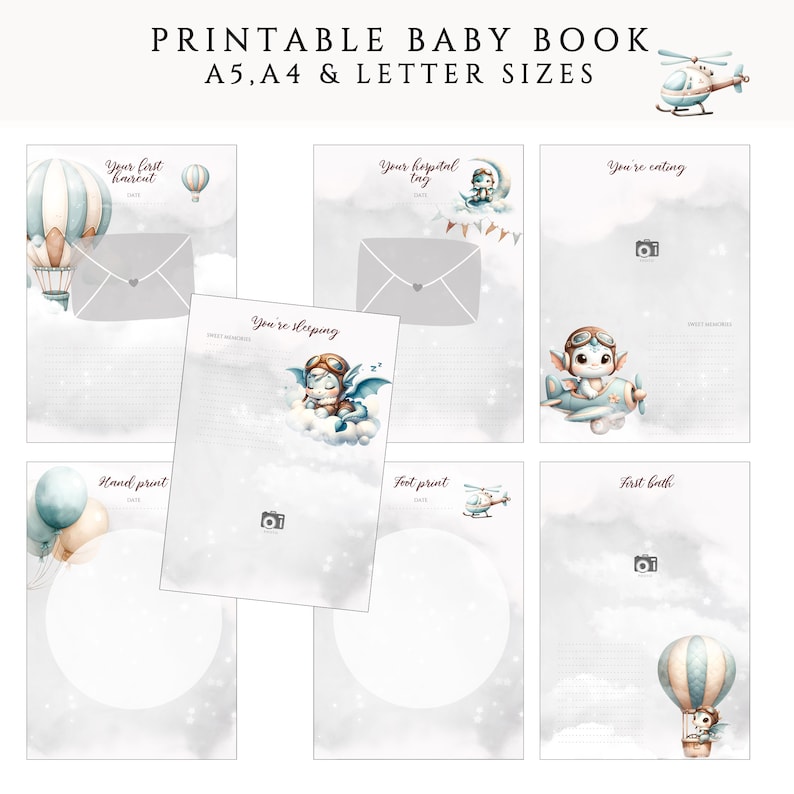 Printable Baby Memory Book Pages, First Year Baby Keepsake Journal ...