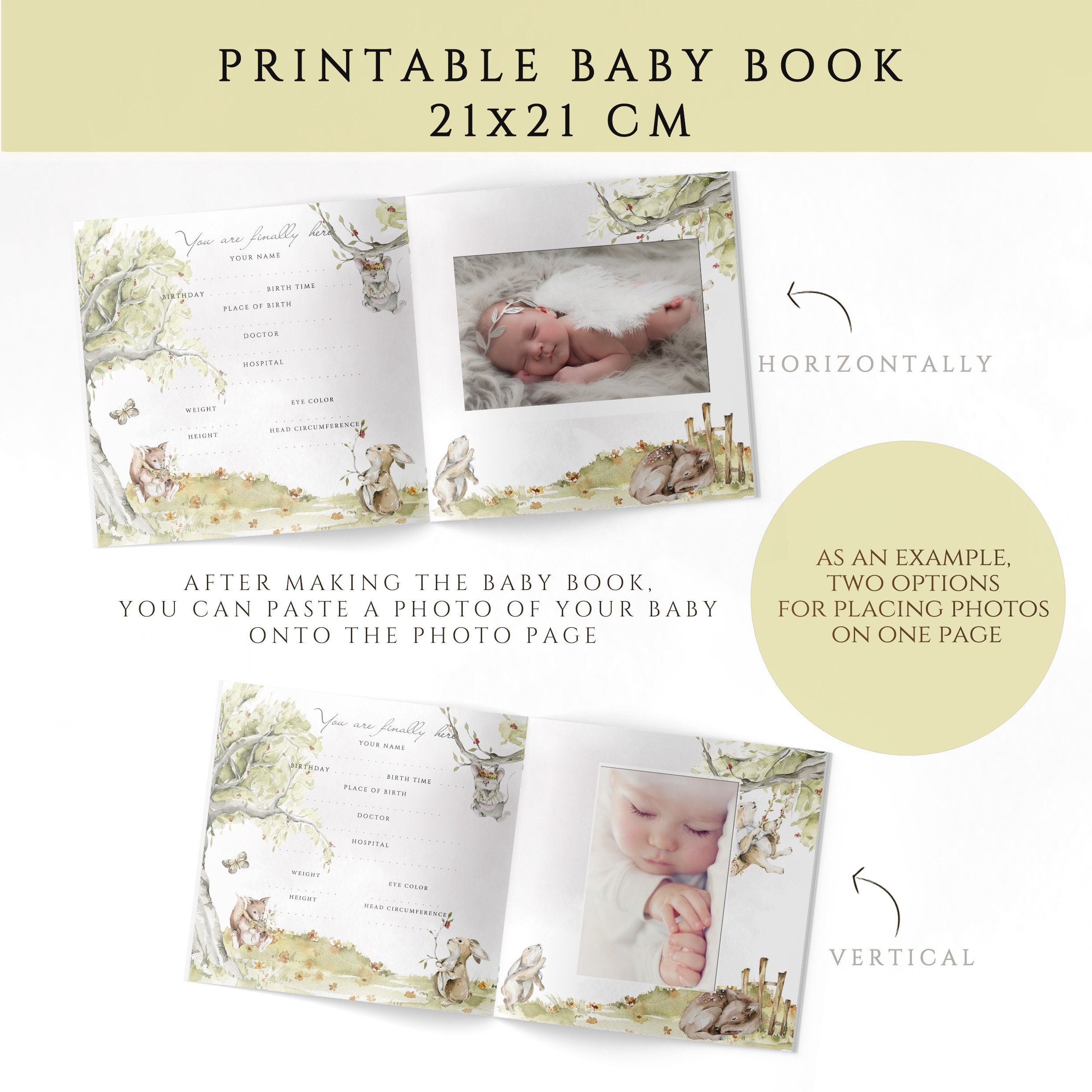 Printable Baby Memory Book Pages, Baby Photo Album Scrapbook, First ...