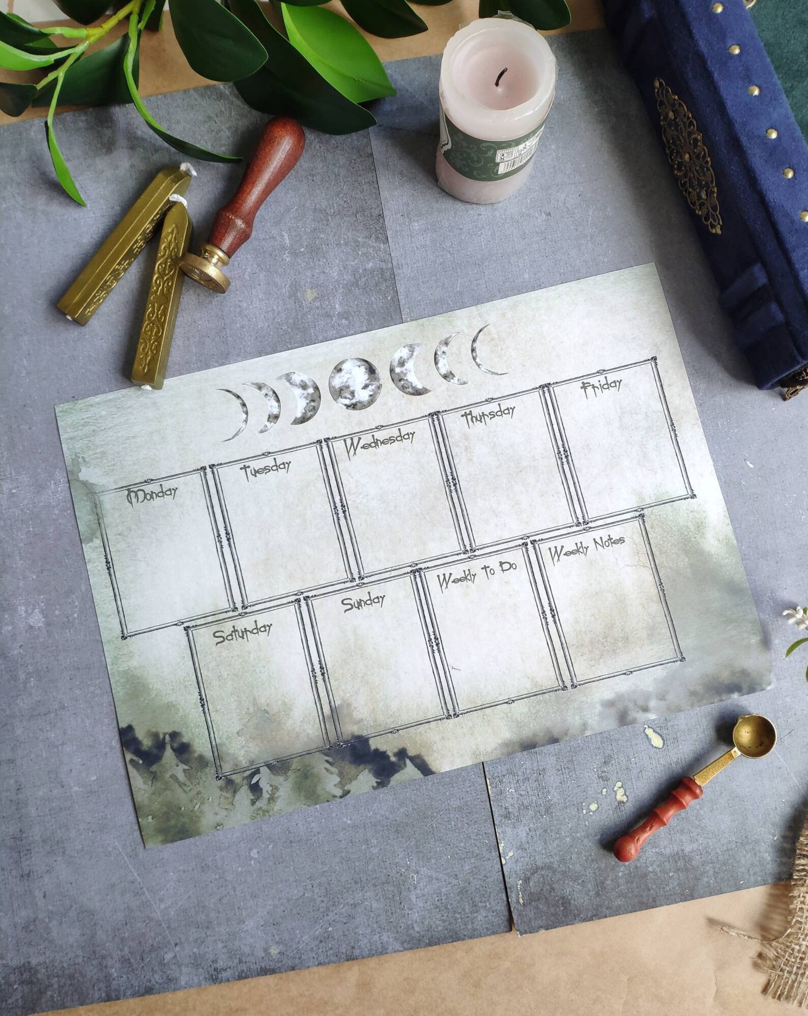 Moon Witch Planner Printable A4 Weekly Planner PDF | Etsy